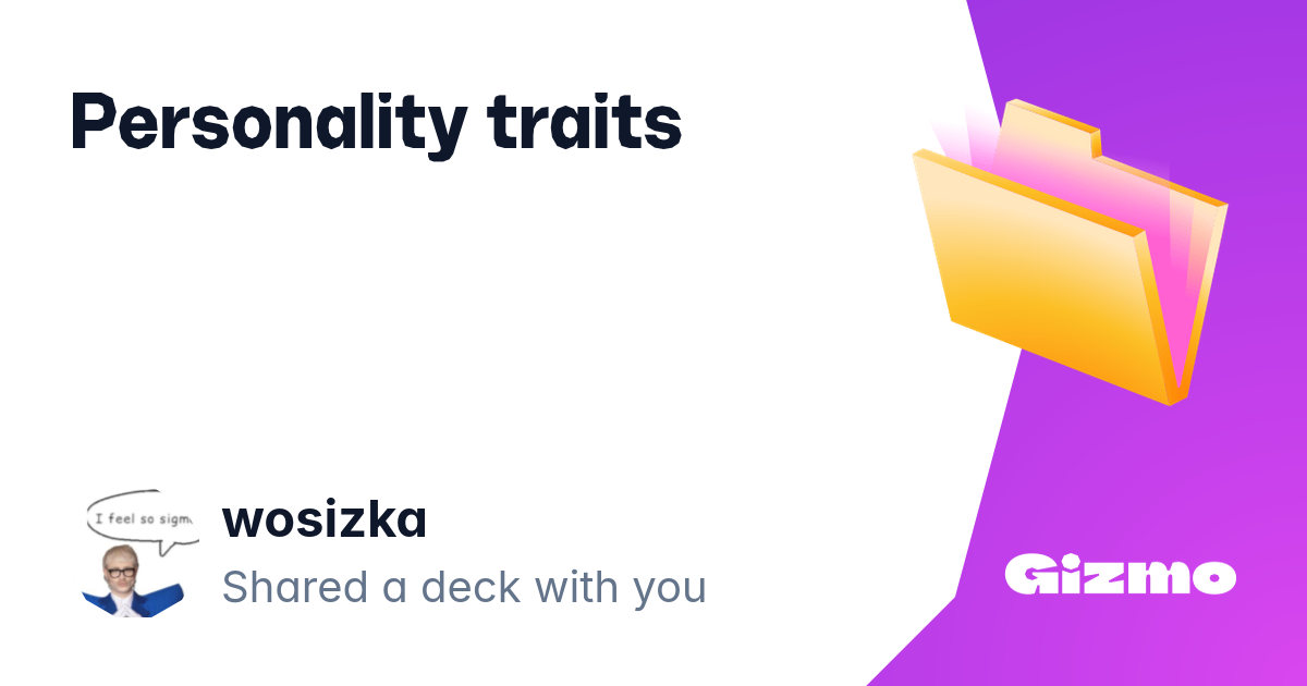 Personality Traits | Flashcards