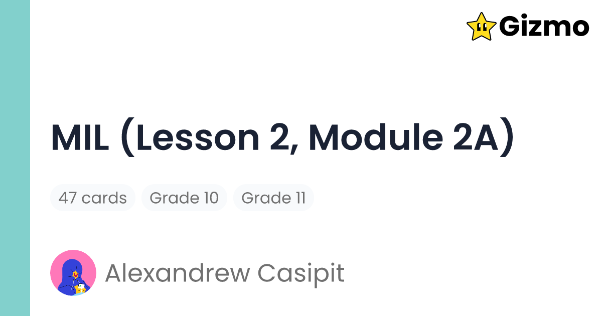 Mil (lesson 2, Module 2a) | Flashcards