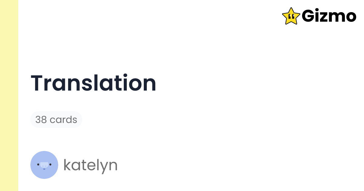 Translation | Flashcards