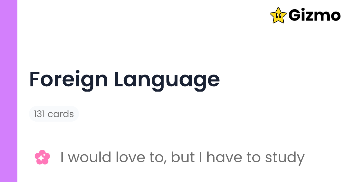 Foreign Language | Flashcards