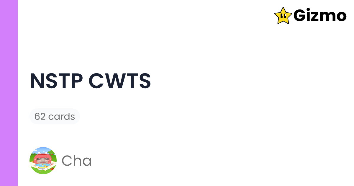 Nstp Cwts | Flashcards