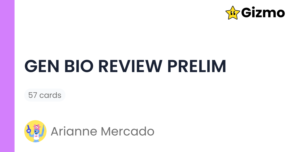 Gen Bio Review Prelim | Flashcards