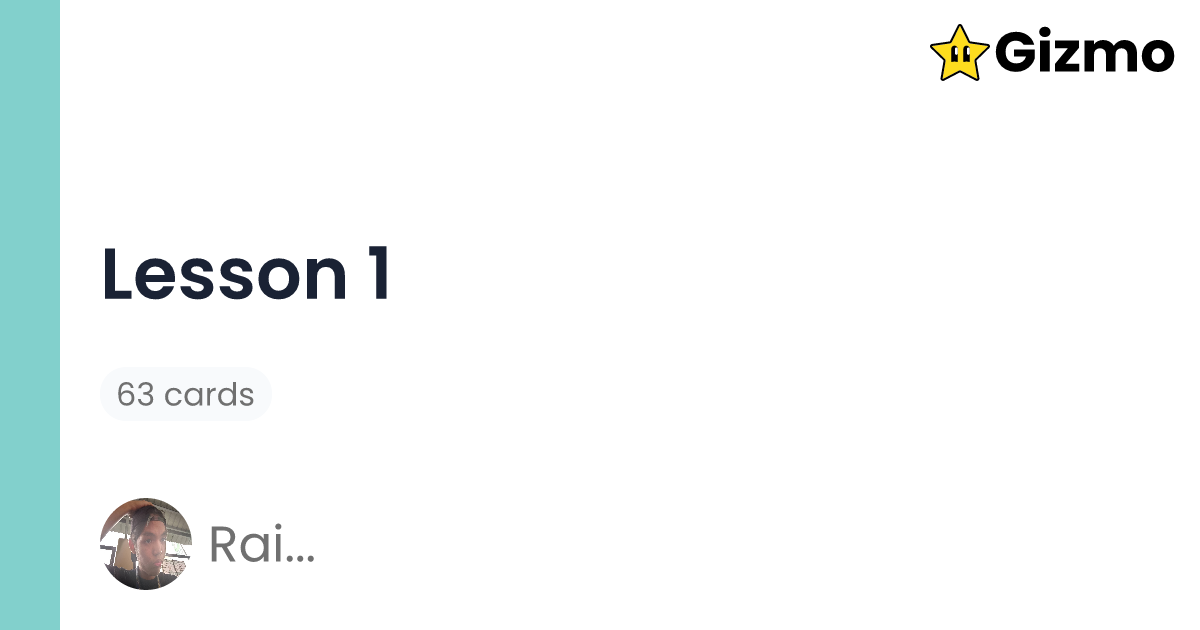 Lesson 1 | Flashcards