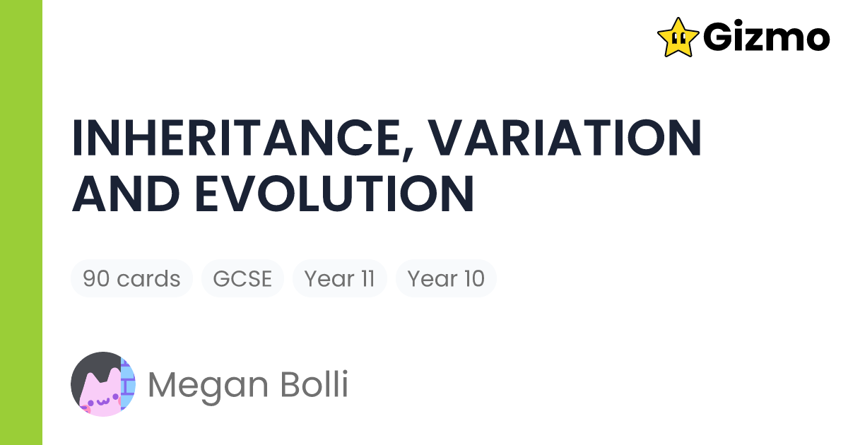 Inheritance, Variation and Evolution | Flashcards