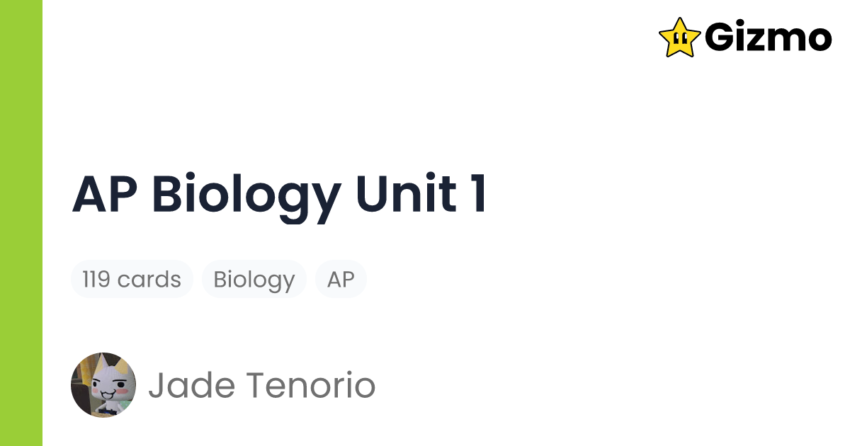 Ap Biology Unit 1 | Flashcards