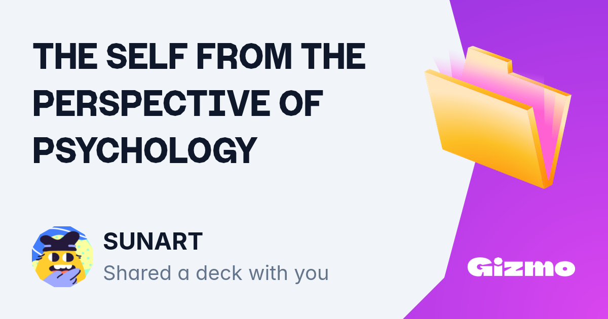 The Self from the Perspective Of Psychology | Flashcards